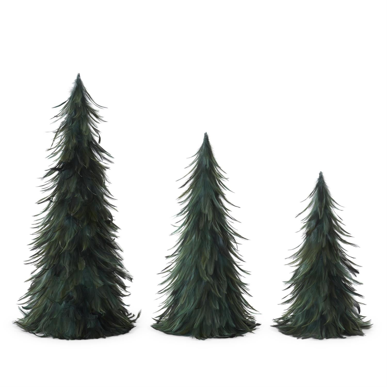 Wispy Green Feather Nesting Cone Trees 14.5", 18.5" and 23.5" – Lights ...